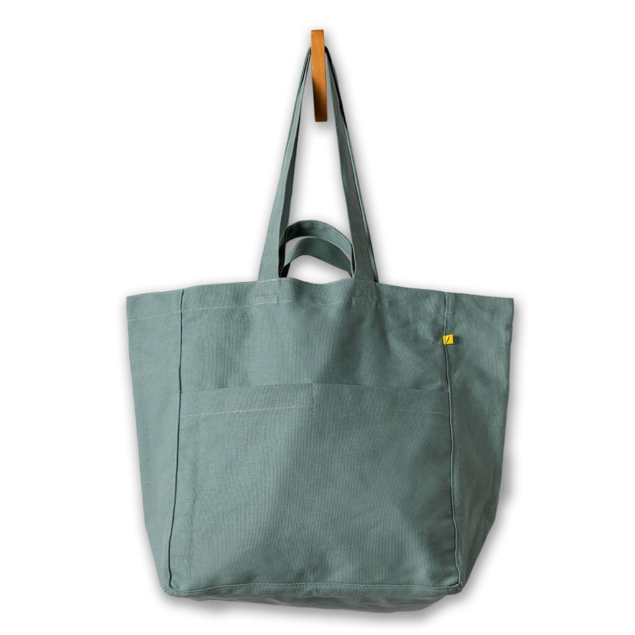 Fluf Large Multi-Pocket Tote Bag - Box Tote Carbon