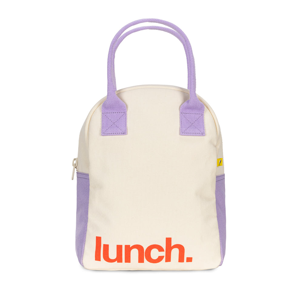 Fluf Organic Cotton Lunch Bag – 'Lunch' Text, Red