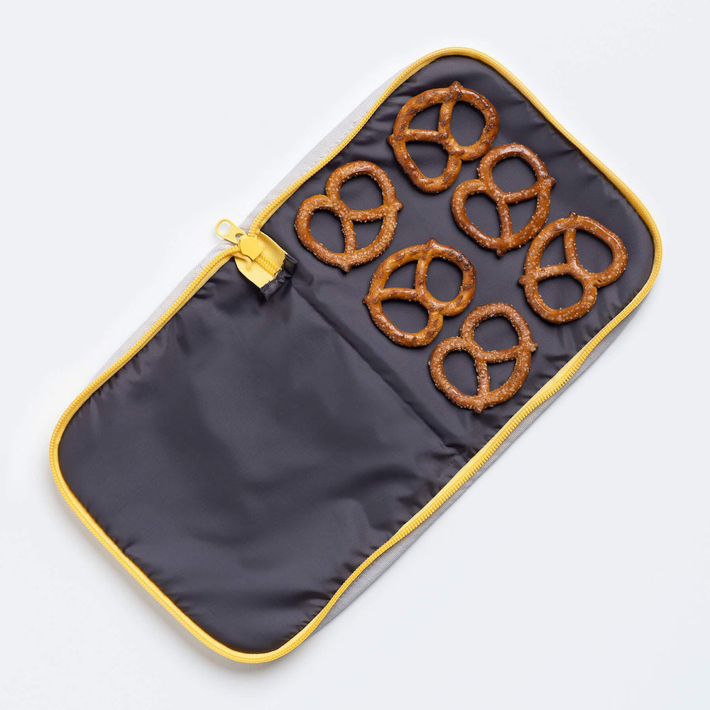 Snack Mat - 'Snack' Black with Yellow Zip