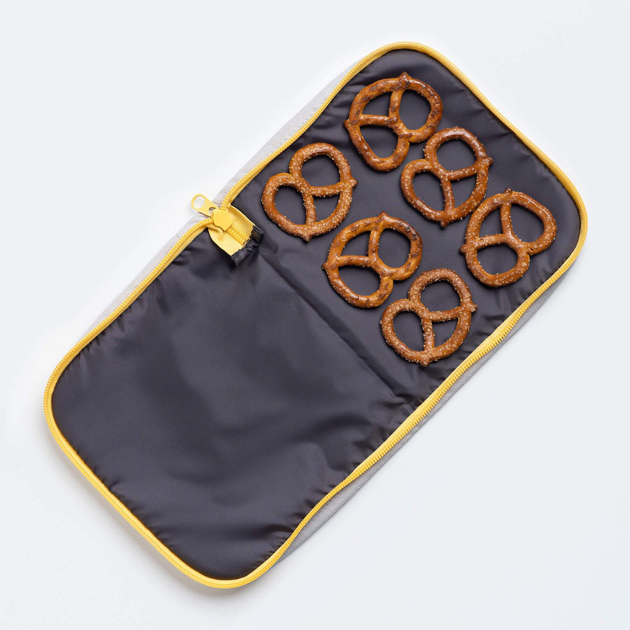 Snack Mat - 'Snack' Black with Yellow Zip